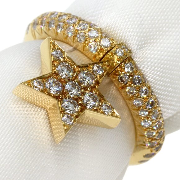CHANEL | Jewelry | Chanel Comet Star Diamond 47 Ring K8 Yellow Gold ...